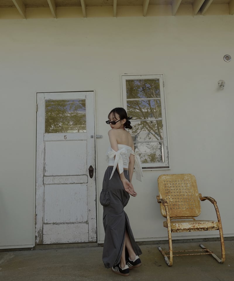 コットンレースリボントップ / Cotton Race Ribbon Top | FICTIO コットンレースリボントップ / Cotton Race Ribbon Top | FICTIO