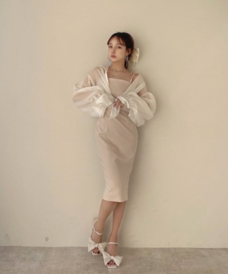 ビジューストラップスリットワンピ / Bijou Strap Slit One ビジューストラップスリットワンピ / Bijou Strap Slit One
