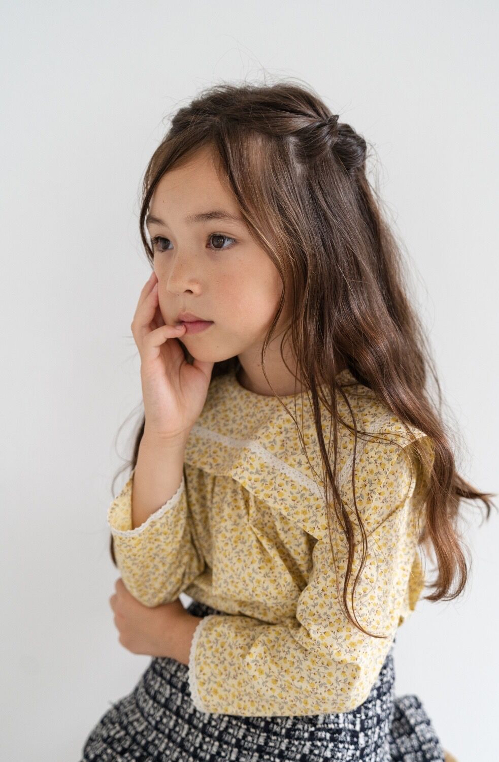 【即納】flare collar blouse : charme citron yellow ...