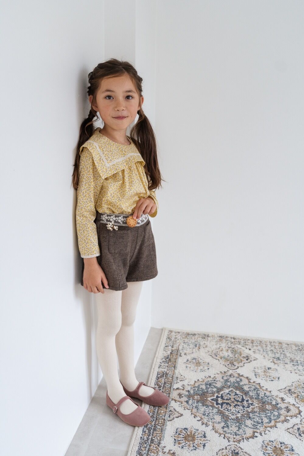 【即納】flare collar blouse : charme citron yellow ...