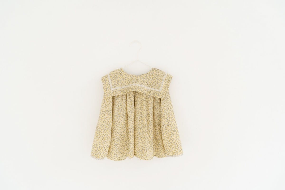 【即納】flare collar blouse : charme citron yellow ...