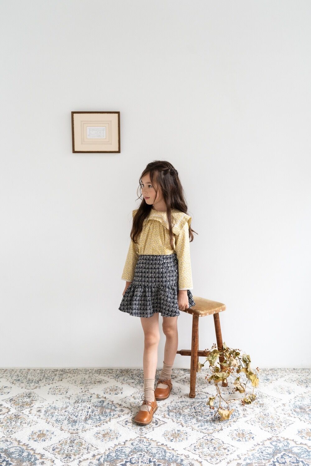 【即納】flare collar blouse : charme citron yellow ...