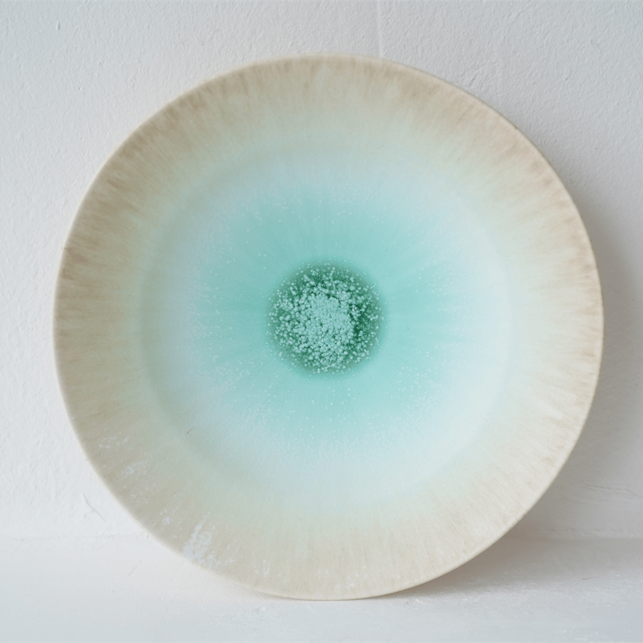 NO.27-A 岩崎龍二 Φ24.5㎝ リム鉢 桃＋アイスグリーン | JIBITA