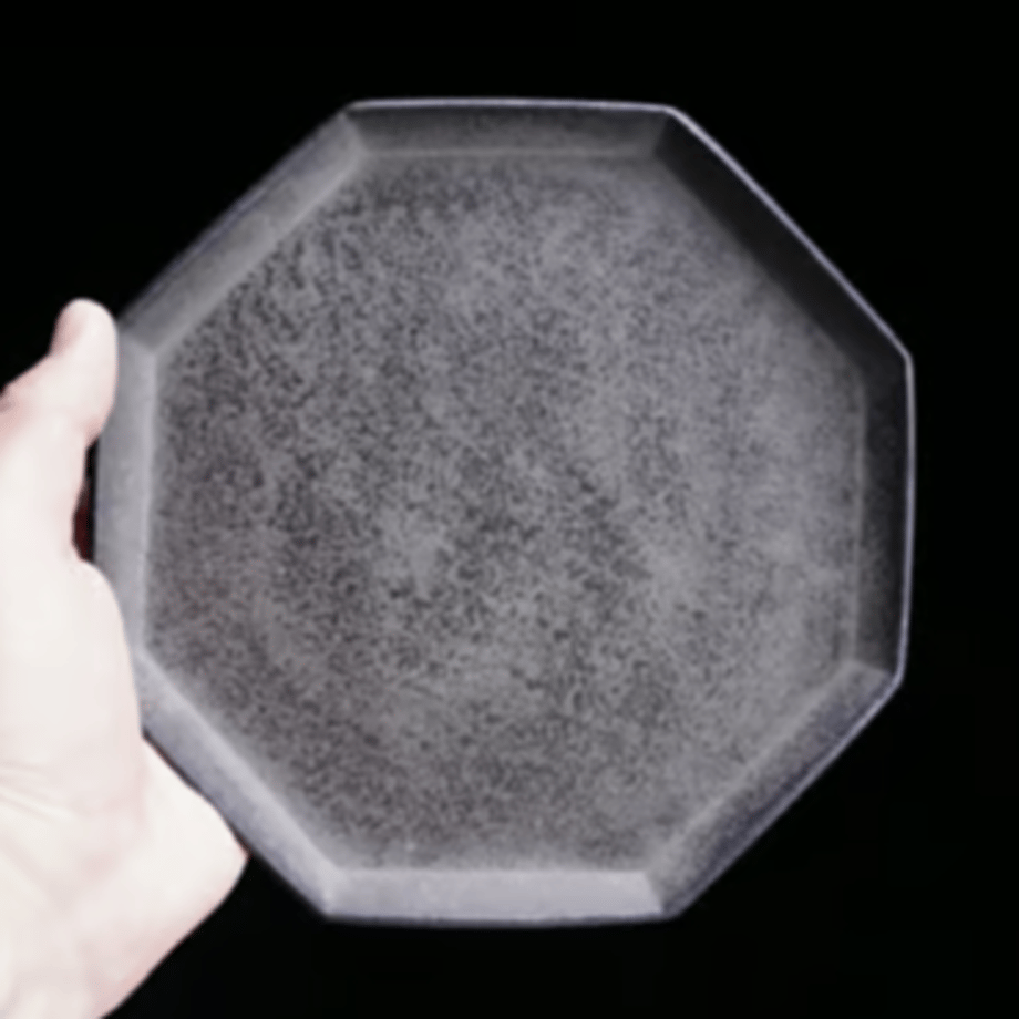 渋谷英一 八角皿 大 灰 25.5㎝ ※個体差あり | JIBITA