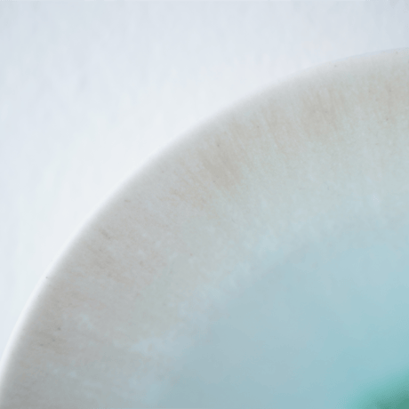 NO.11-A2 岩崎龍二 Φ18.2㎝ 6寸リム鉢 桃+アイスグリーン | JIBITA