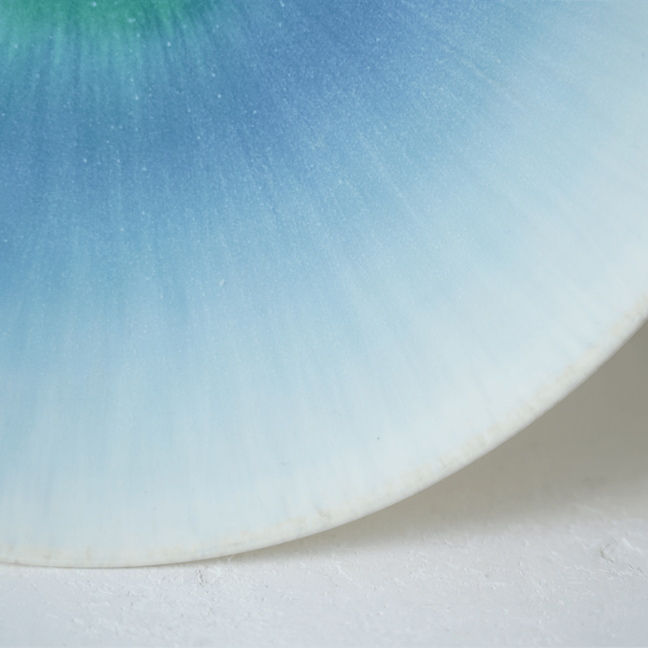 NO.26-B 岩崎龍二 Φ24.3㎝ 8寸平皿 紫匂＋アイスグリーン | JIBITA