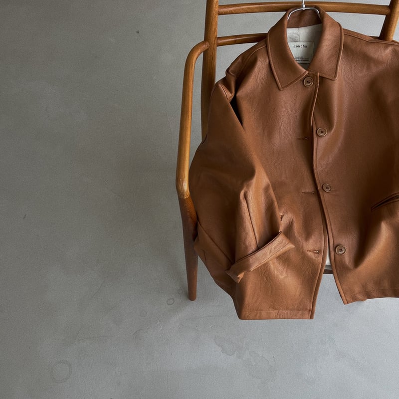 nokcha original】eco leather over jacket/camel nokcha original】eco leather over jacket/camel