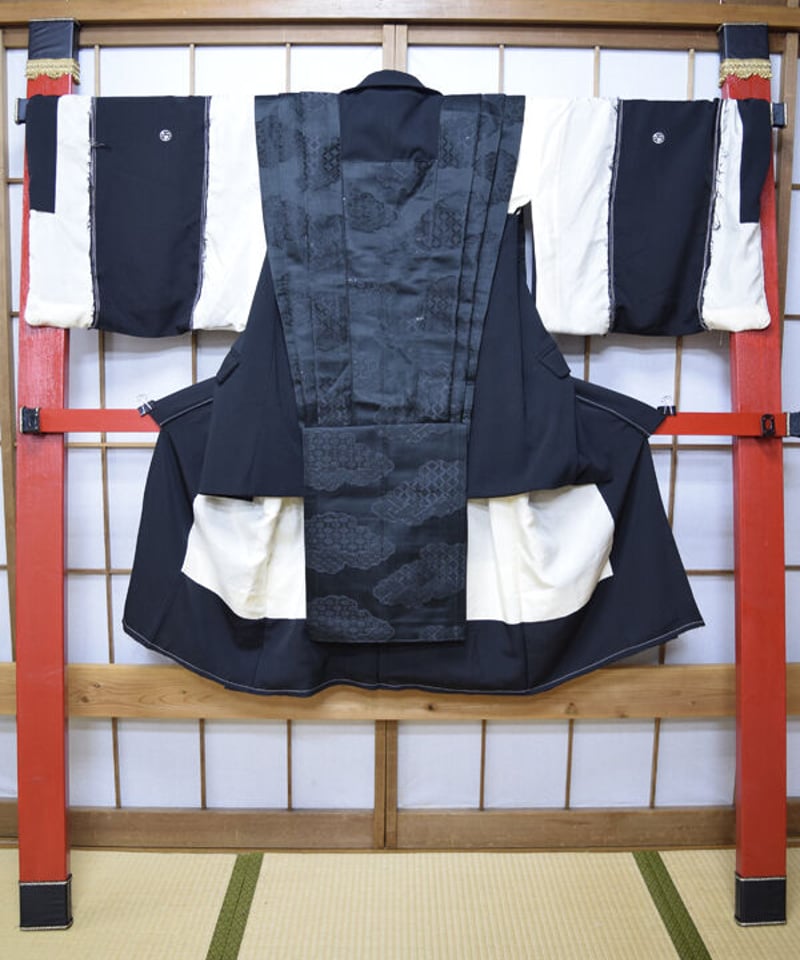 kki.2551 【KIMONO Custom】モノクロ裃ジャケット。 | 危機裸裸 kki.2551 【KIMONO Custom】モノクロ裃ジャケット。 | 危機裸裸