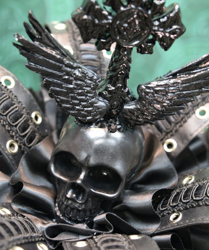 kki.2458 BLACK Skull 王冠シルクHAT。 | 危機裸裸商店WEBSHOP kki.2458 BLACK Skull 王冠シルクHAT。 | 危機裸裸商店WEBSHOP