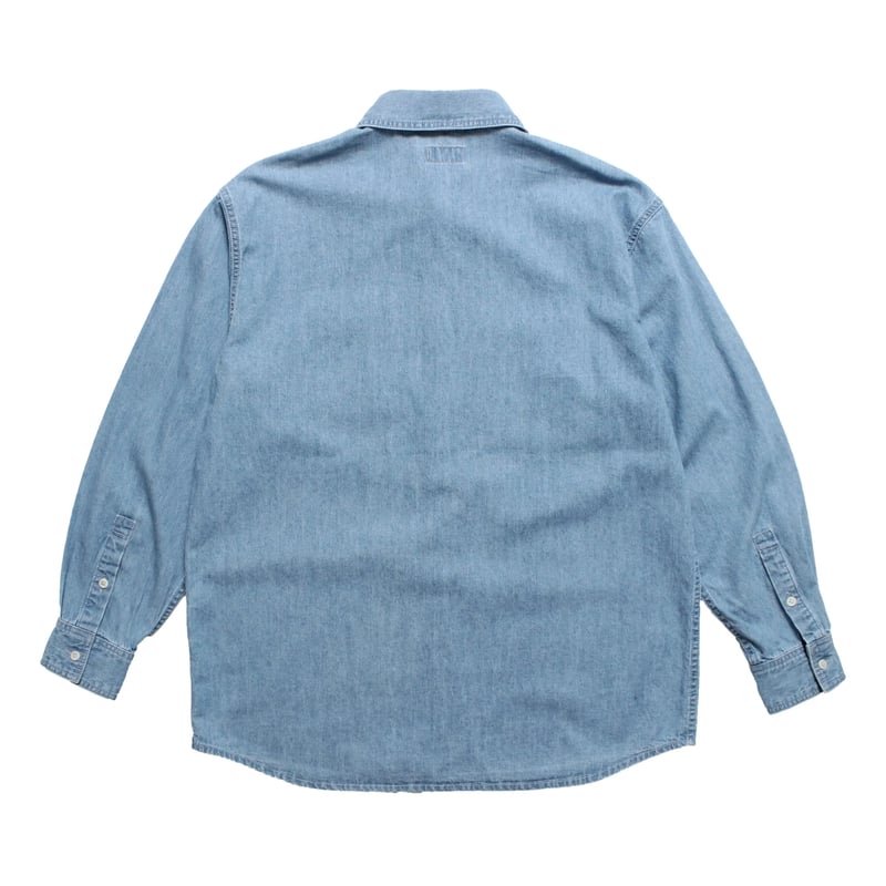 HELLRAZOR / BLOCK LOGO DENIM SHIRT (INDIGO) | T HELLRAZOR / BLOCK LOGO DENIM SHIRT (INDIGO) | T