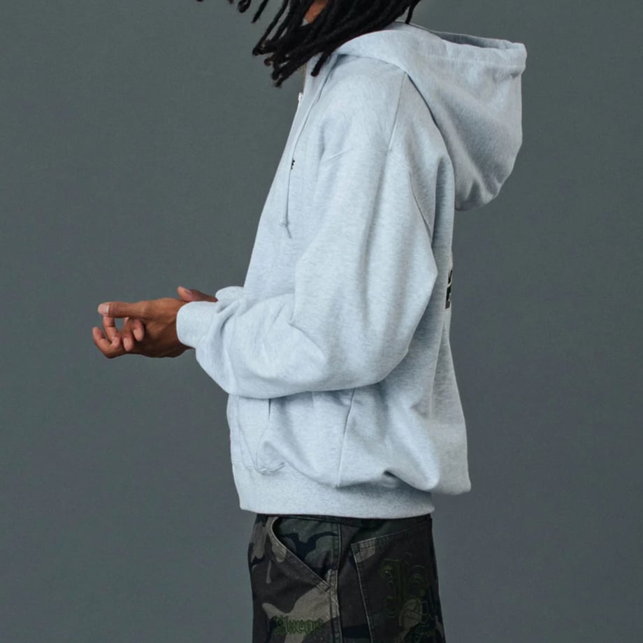 XLARGE | OG BOX ZIP UP HOODED SWEATSHIRT(ASH)