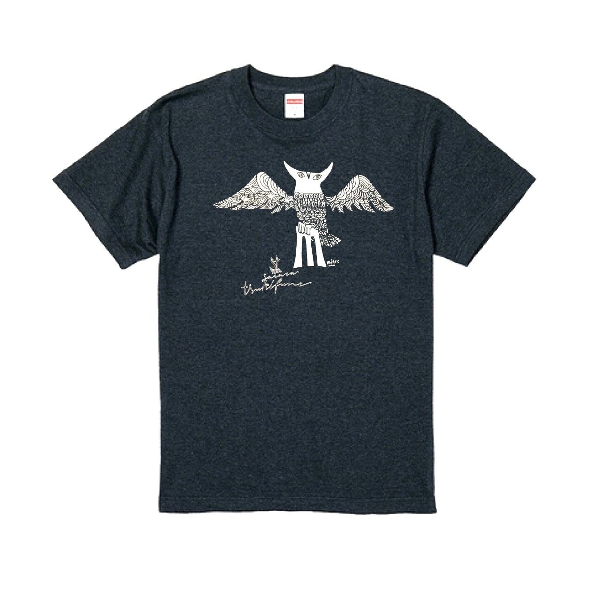 安齋肇デザイン/Tシャツ/ヘザーネイビー×ホワイトプリント 安齋肇デザイン/Tシャツ/ヘザーネイビー×ホワイトプリント