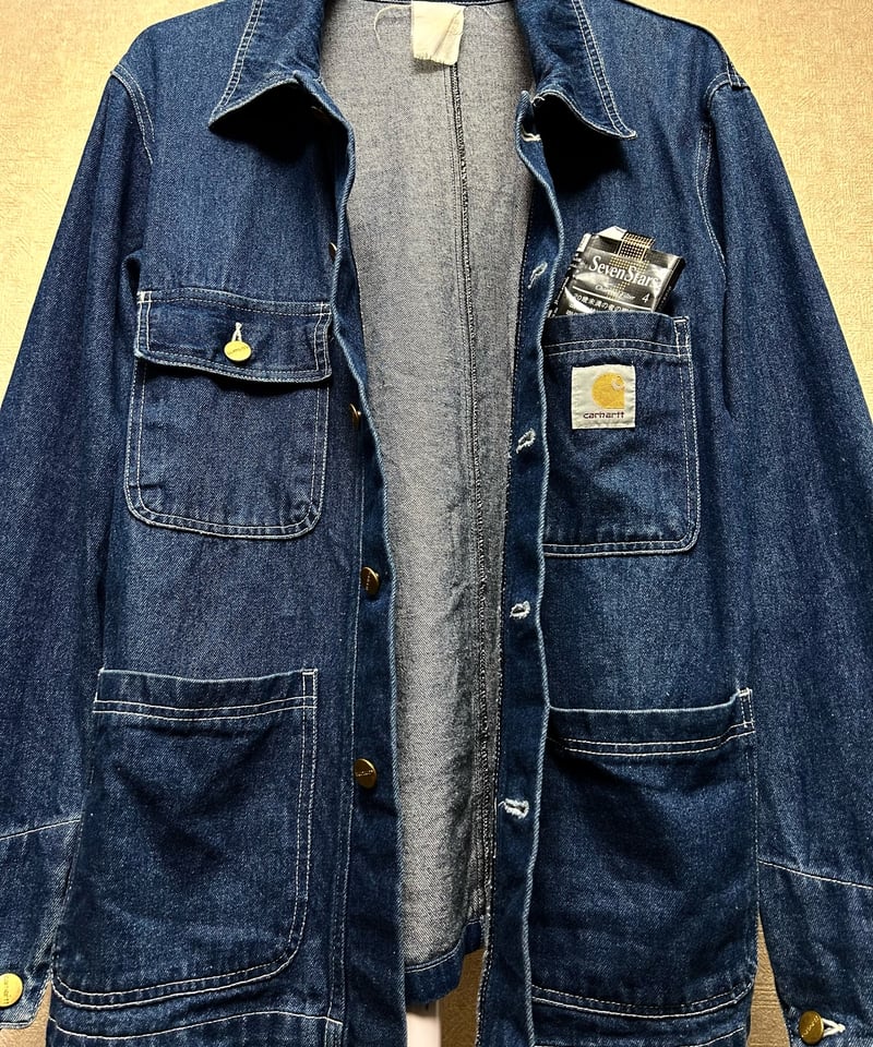 極上色残りインディゴエイティーズU.S.A.製carhartt〉80年代後期 極上色残りインディゴエイティーズU.S.A.製carhartt〉80年代後期