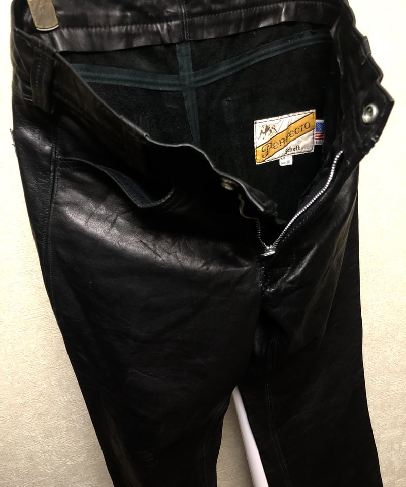 超目玉希少牛タグSchottレザーパンツ》U.S.A.製Schott 希少牛 超目玉希少牛タグSchottレザーパンツ》U.S.A.製Schott 希少牛