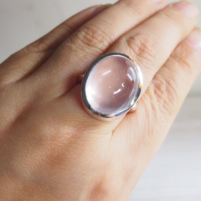 15号大粒ローズクォーツ SVリング | Le Papillon Jewelry 15号大粒ローズクォーツ SVリング | Le Papillon Jewelry