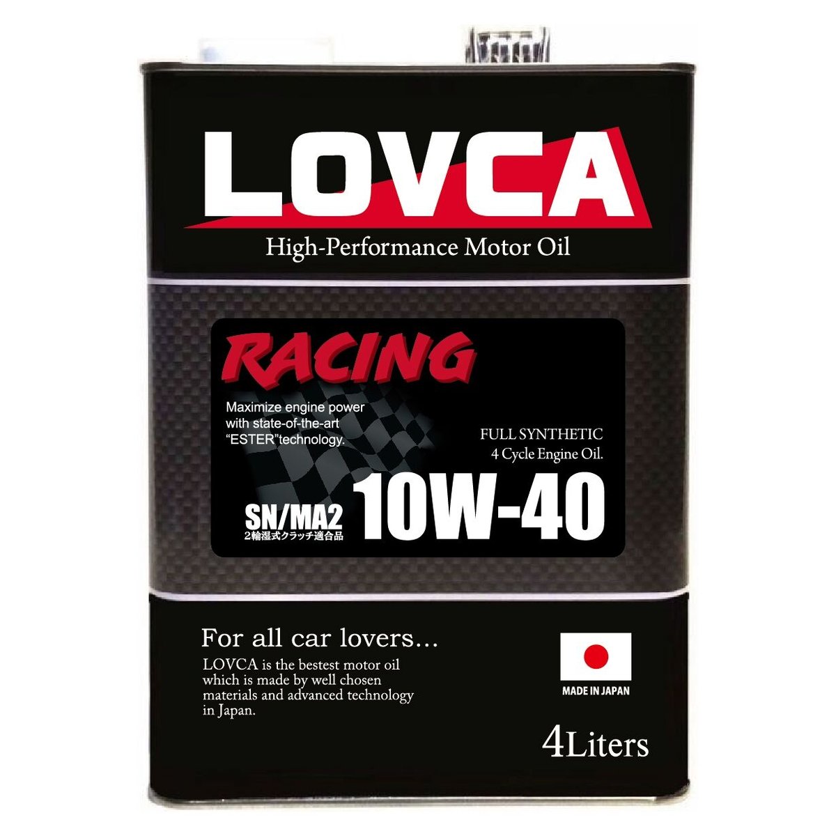 送料無料 LOVCA RACING 10W-40 4L SN/MA2 2輪湿式クラッチ対応...