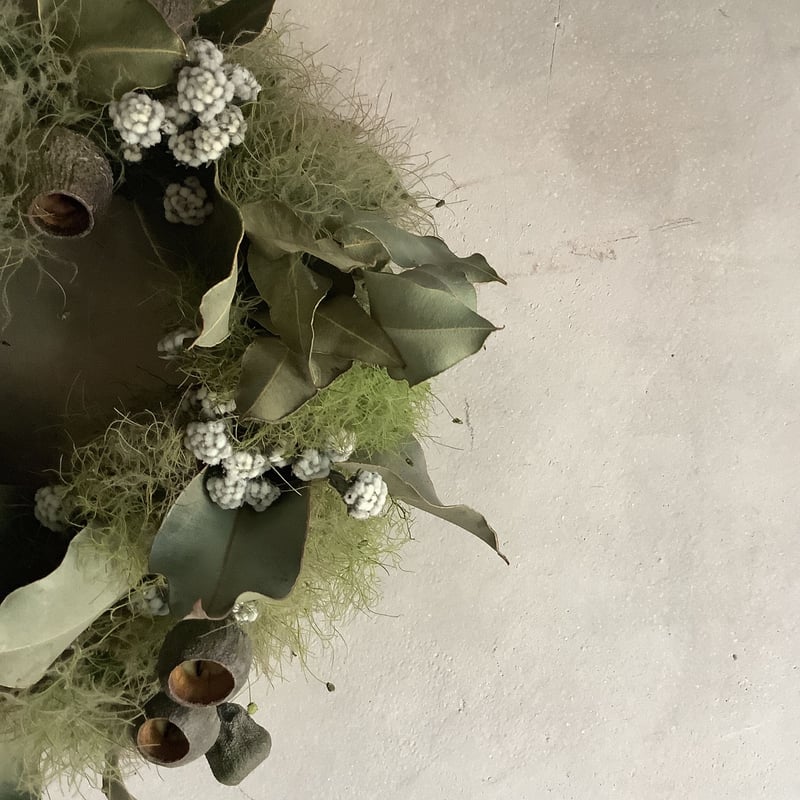 Dried Eucalyptus & Smoke Tree Wreath (ユーカリとスモーク Dried Eucalyptus & Smoke Tree Wreath (ユーカリとスモーク