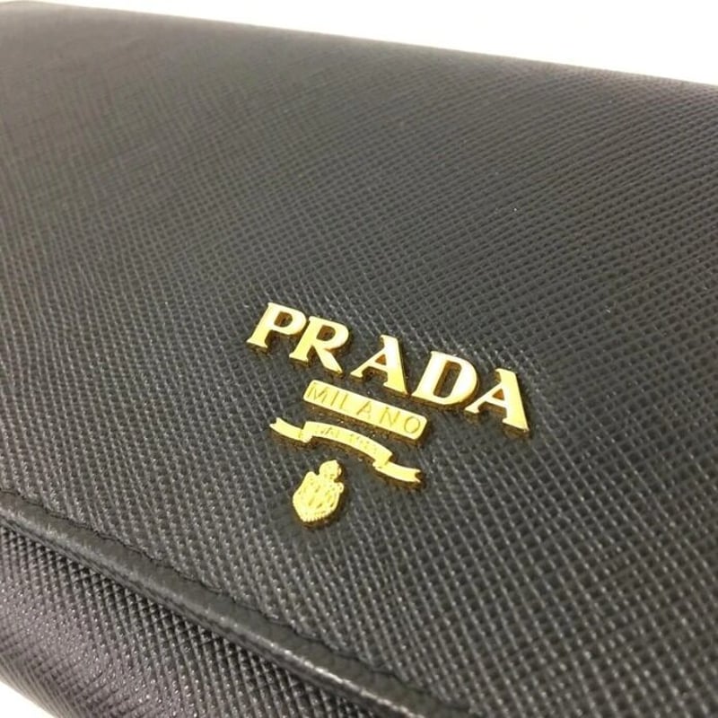 PRADA プラダ 二つ折りZIP長財布 長財布 ブラック サフィアーノ PRADA プラダ 二つ折りZIP長財布 長財布 ブラック サフィアーノ