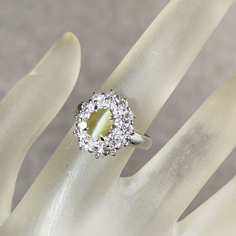 1.14ct 上質天然クリソベルキャッツアイ PT900 リング(GRJソ付 1.14ct 上質天然クリソベルキャッツアイ PT900 リング(GRJソ付