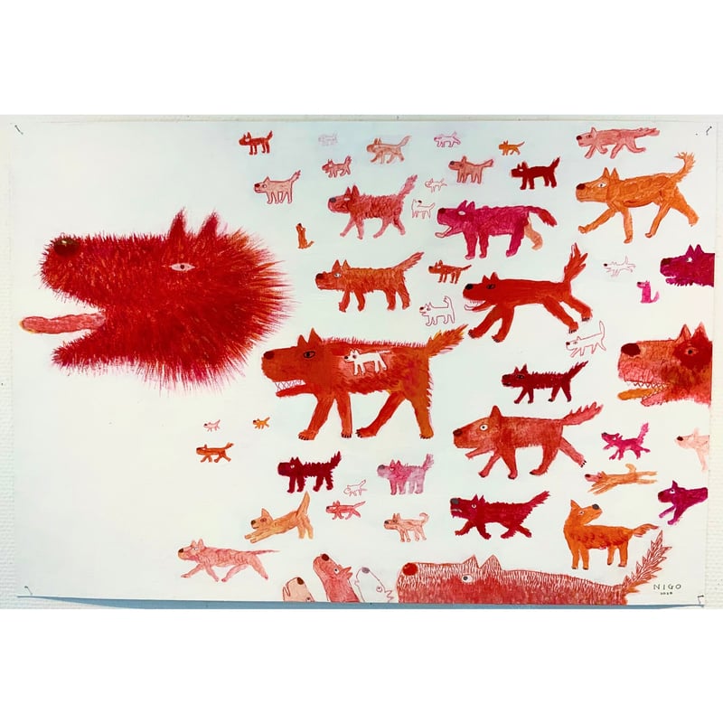 仁後真理子「赤い犬」(原画)nigo mariko | SPACE YUI online shop 仁後真理子「赤い犬」(原画)nigo mariko | SPACE YUI online shop