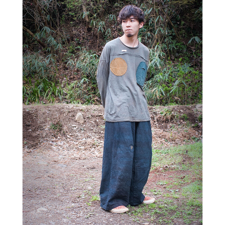 草木染め POT PANTS 灰青 "Lsize" | botanicgreen's STORE