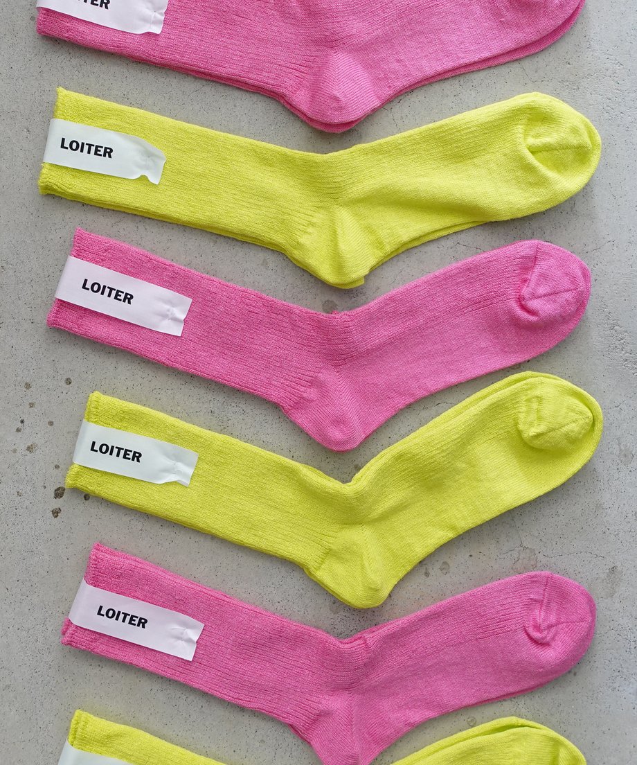 LOITER L047 Linen Color Rib Socks / 2 COLORS