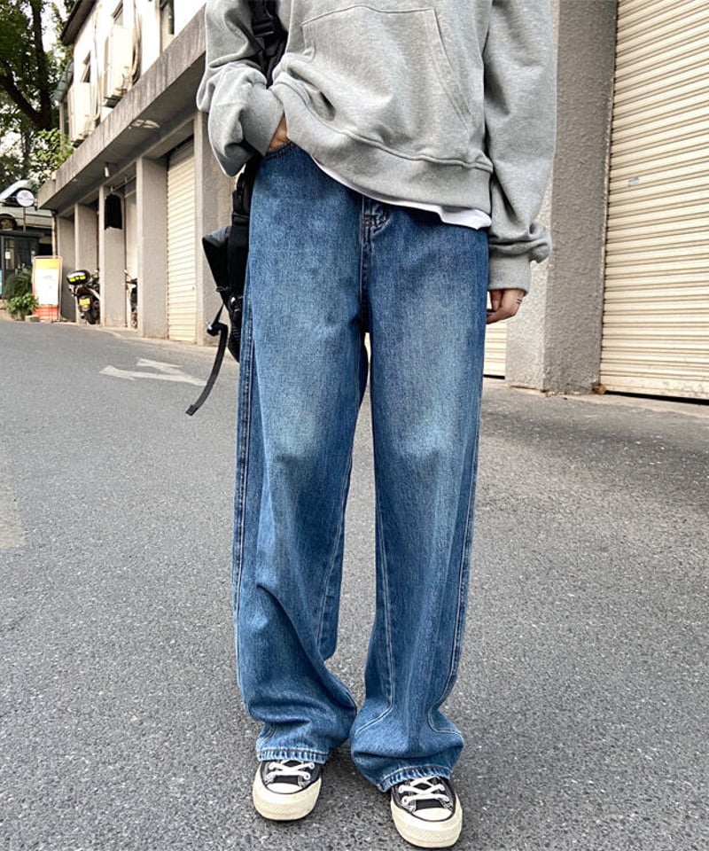 予約販売】ワイドストレートデニムパンツ SからXL | KISHIKA 予約販売】ワイドストレートデニムパンツ SからXL | KISHIKA