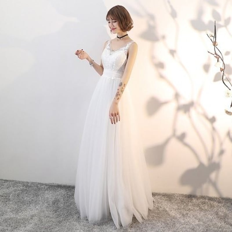 ウエディングドレス Aライン ロング エレガント 結婚式/披露宴 ウエディングドレス Aライン ロング エレガント 結婚式/披露宴