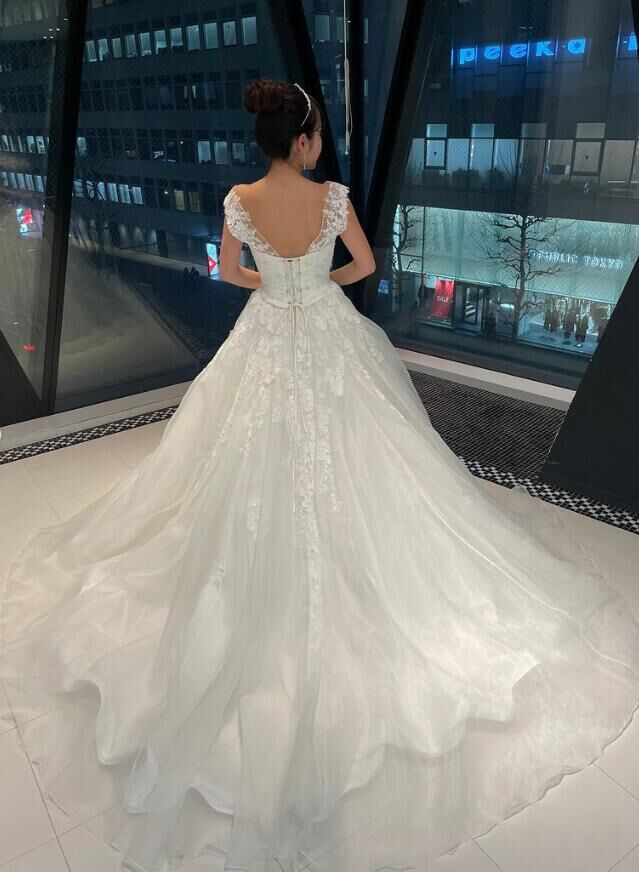 ウエディングドレス ノースリーブ バックレス 披露宴/ 結婚式 3D ウエディングドレス ノースリーブ バックレス 披露宴/ 結婚式 3D