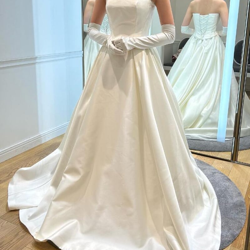 パーティードレス 取り外しオフショルダー Aライン 披露宴/結婚 パーティードレス 取り外しオフショルダー Aライン 披露宴/結婚