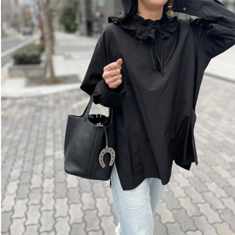 2wayネックフリルブラウス(ブラック) | myinemy's STORE 2wayネックフリルブラウス(ブラック) | myinemy's STORE