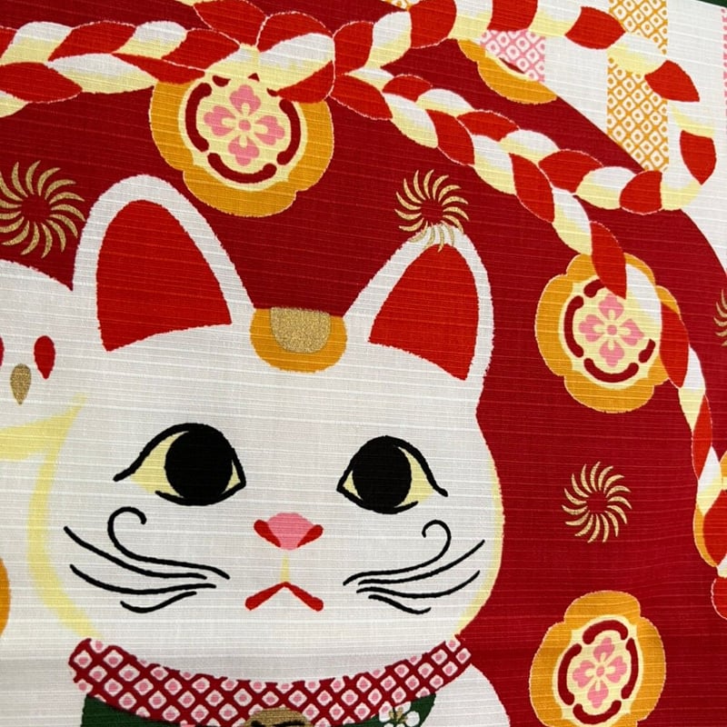 招き猫図麻暖簾 のれん 手描き猫麻暖簾 まぶしく タペストリー 招き猫図麻暖簾 のれん 手描き猫麻暖簾 まぶしく タペストリー
