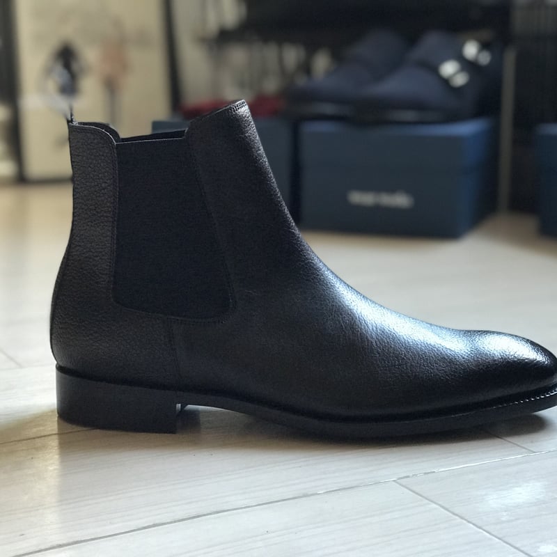 wear worksオリジナルサイドゴアブーツ「ブラックグレインレザー wear worksオリジナルサイドゴアブーツ「ブラックグレインレザー