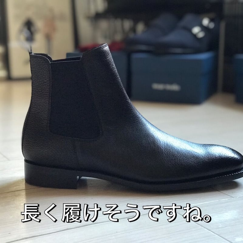 wear worksオリジナルサイドゴアブーツ「ブラックグレインレザー wear worksオリジナルサイドゴアブーツ「ブラックグレインレザー