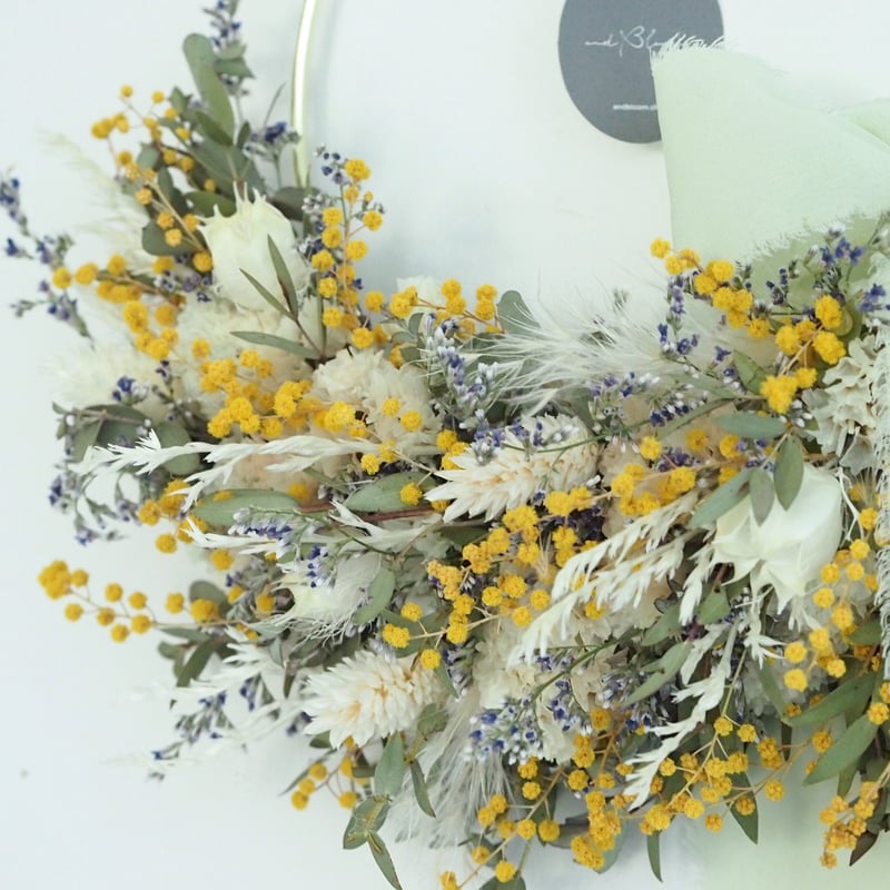 アイアンリース:ミモザホワイトミックスリース | andbloom アイアンリース:ミモザホワイトミックスリース | andbloom