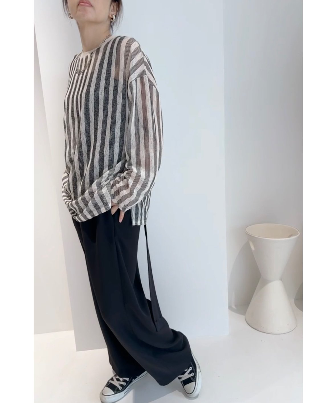 CHIGNON シニオン 25梅春ご予約】 ストライプシアープルオーバー CHIGNON シニオン 25梅春ご予約】 ストライプシアープルオーバー