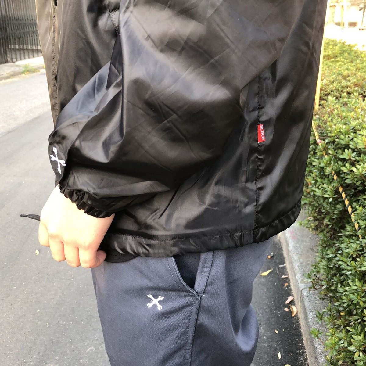LOCALSHOP×BLUCOブルコ コラボNYLON COACH JACKET ブラック | LOCALSHOP×BLUCOブルコ コラボNYLON COACH JACKET ブラック |