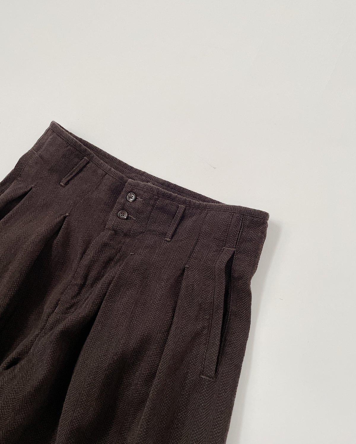 [kaval]Phoenix pants -Dark brown herringbone- | N°