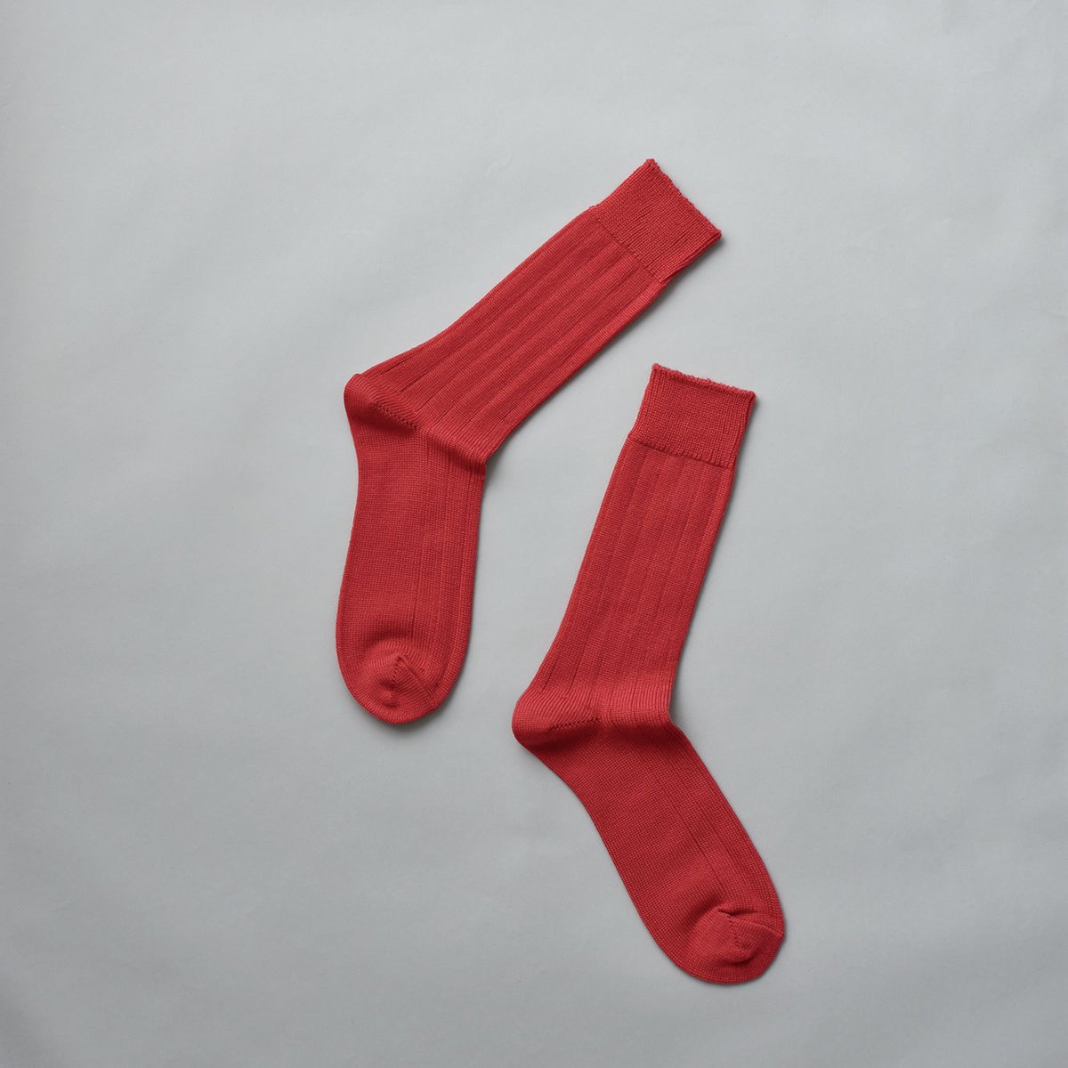 MERINO WOOL RIB SOCKS / 22-24cm Matte pink | K...