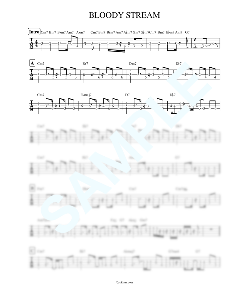 BLOODY STREAM / coda 【ベース・タブ譜】 | Bass Score