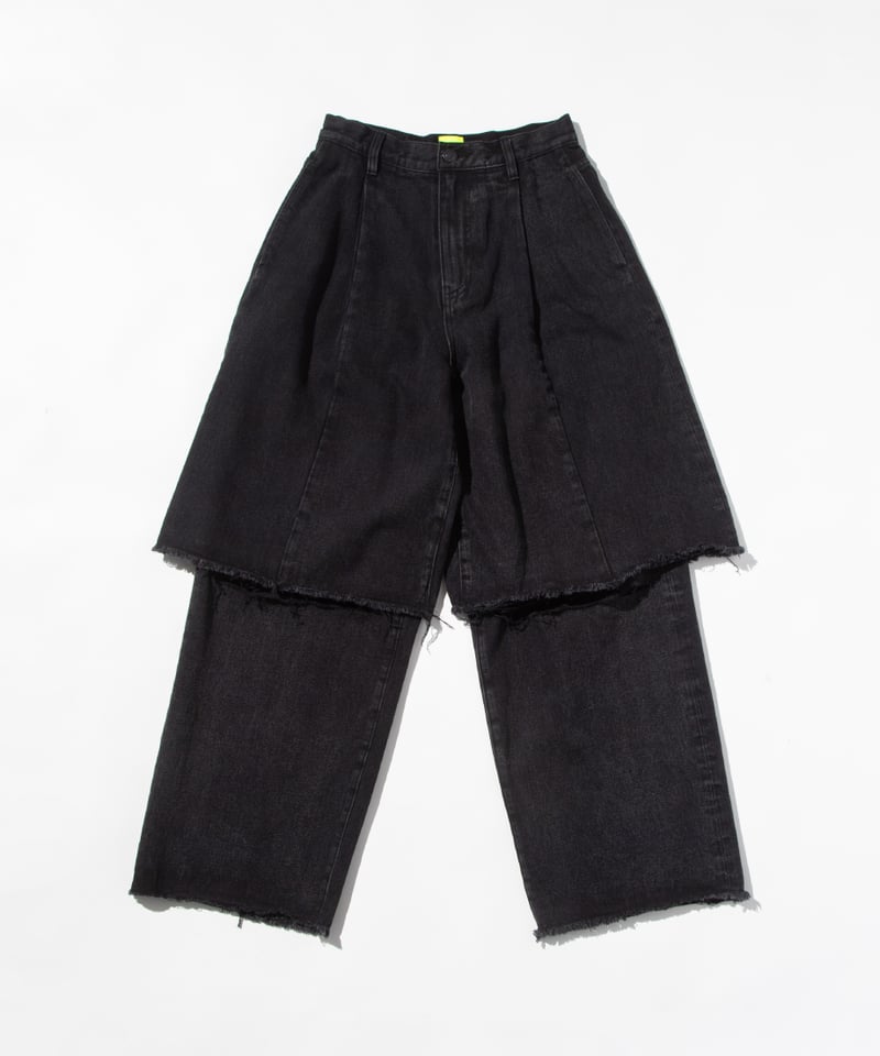 レイヤードデニムパンツ【WCJ-GM-018BLK】 | WCJ OFFICIAL WEB S レイヤードデニムパンツ【WCJ-GM-018BLK】 | WCJ OFFICIAL WEB S