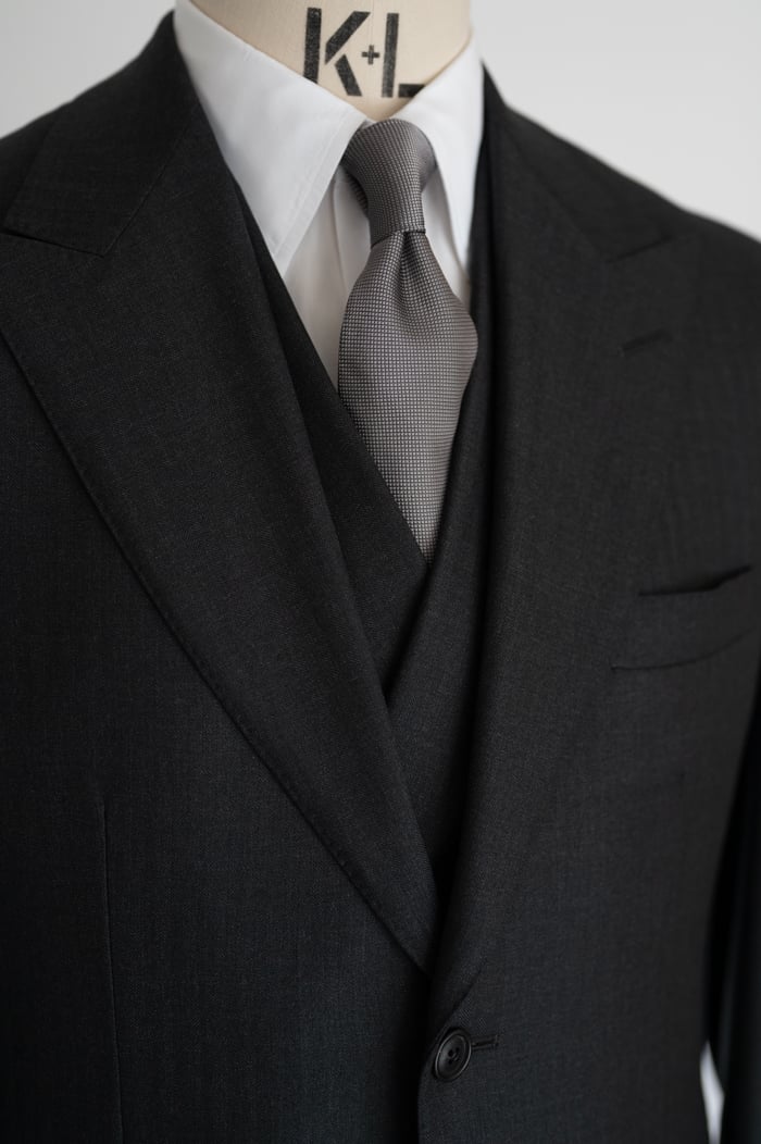 Original Drape Cut Suit/Grey Herringbone 3PC