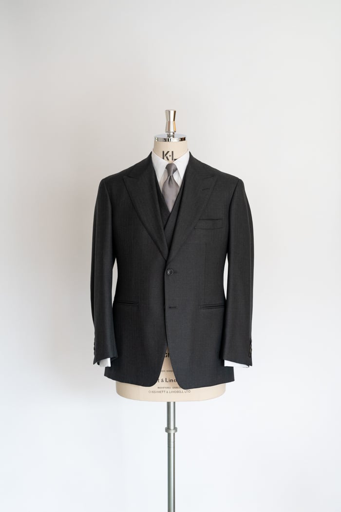 Original Drape Cut Suit/Grey Herringbone 3PC
