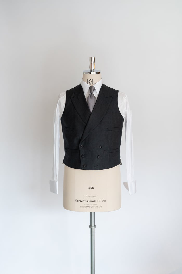 Original Drape Cut Suit/Grey Herringbone 3PC