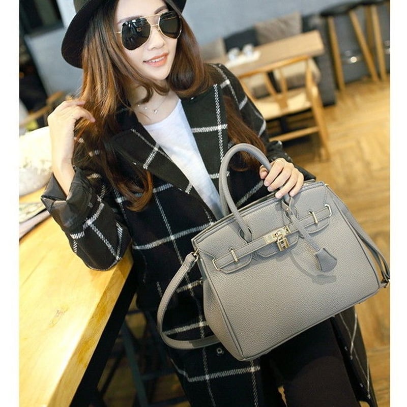 高品質PU レザー 南京錠付き 2way ハンドバッグ ショルダー BAG 高品質PU レザー 南京錠付き 2way ハンドバッグ ショルダー BAG