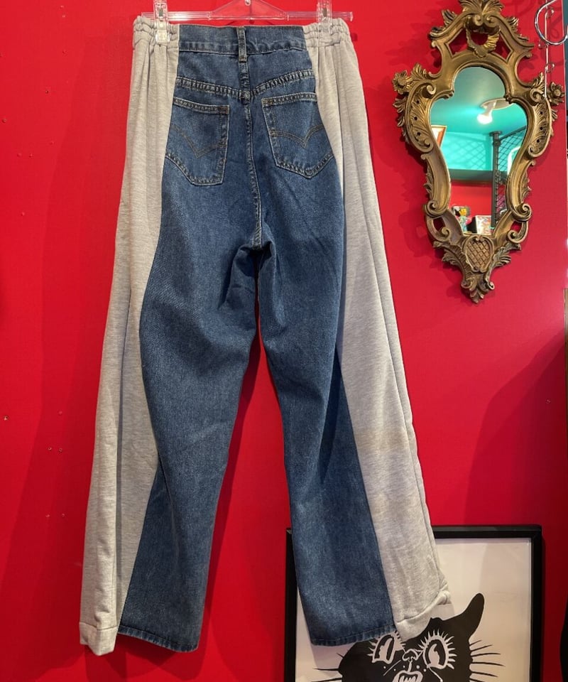 DENIM COLLECTION 】スウェットドッキング デニム パンツ | GUGU DENIM COLLECTION 】スウェットドッキング デニム パンツ | GUGU