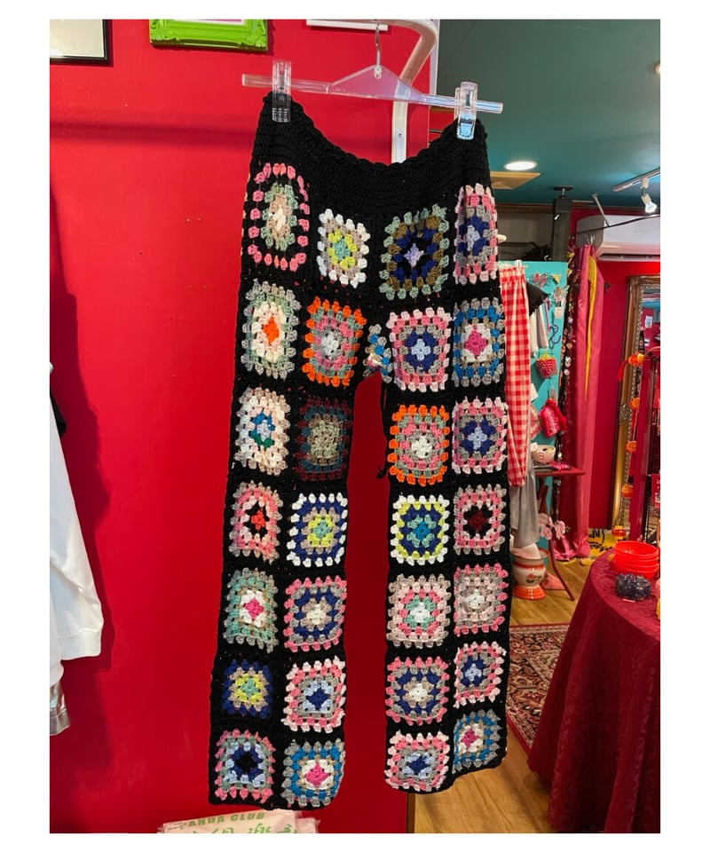 クロシェ編み 花柄 ニットパンツ | GUGU クロシェ編み 花柄 ニットパンツ | GUGU
