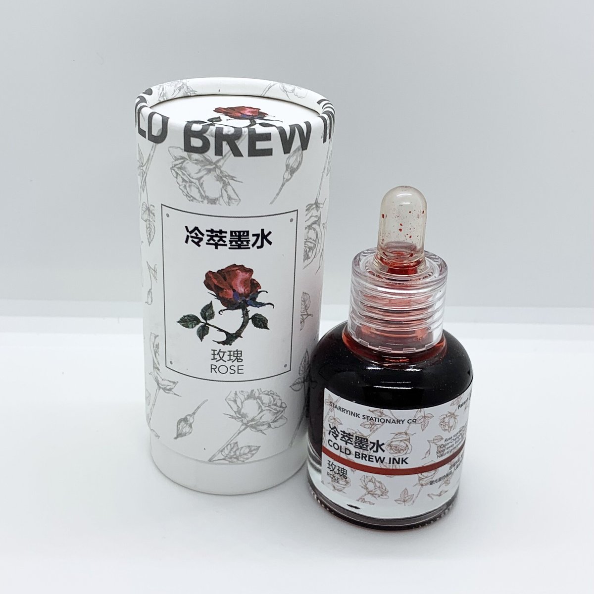 星墨 冷萃墨水 玫瑰(バラ) ラメなし 天然色素コールドブリューインク 35ml | 薫月文具堂