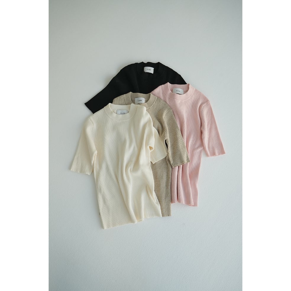 CLANE クラネ “H/N HALF SLEEVE RIB KNIT TOPS” ハーフスリ CLANE クラネ “H/N HALF SLEEVE RIB KNIT TOPS” ハーフスリ