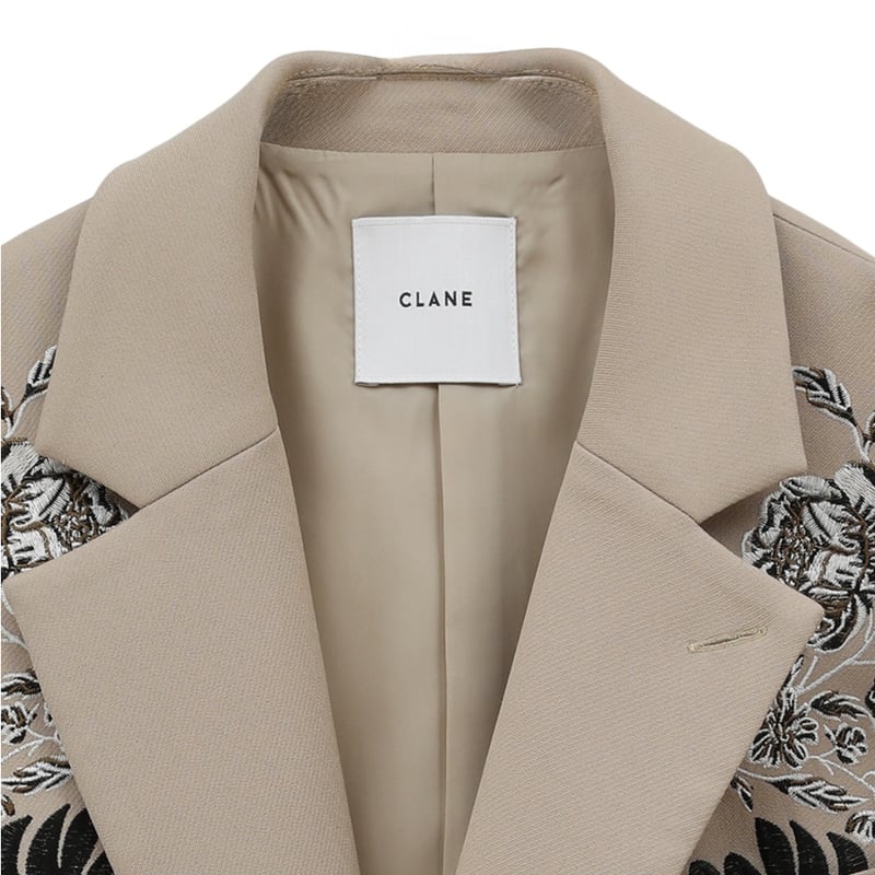 CLANE クラネ “FLOWER EMBROIDERY TAILORED JACKET” フ CLANE クラネ “FLOWER EMBROIDERY TAILORED JACKET” フ